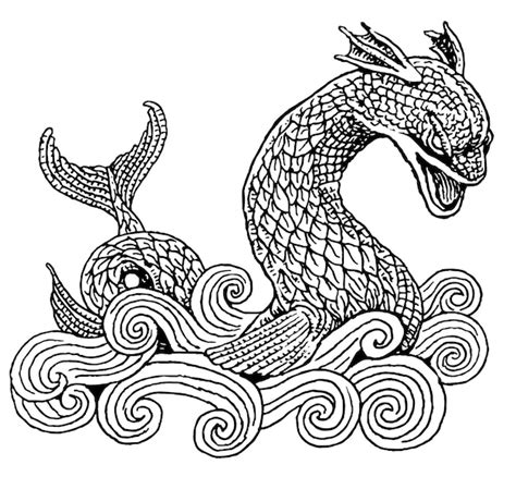 Serpente Do Mar Ilustração A Caneta E Tinta De Uma Serpente Do Mar Confira Meus Navios Navegando