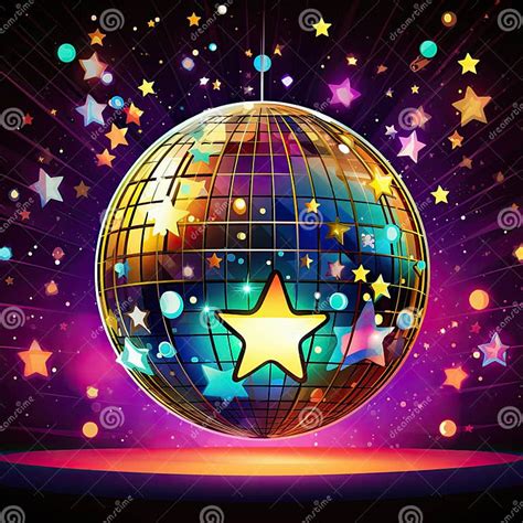 Colorful Disco Ball Night Club Concept For Nightlife Stars And