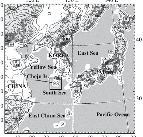 Topographical Features Adjacent To Korean Peninsula Large Box And Download Scientific Diagram