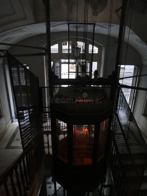 Vintage Elevator In The Entrance Of An Old House In Naples Italy Stock Image Image Of