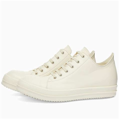 Rick Owens Mens Low Sneakers In Triple White Rick Owens
