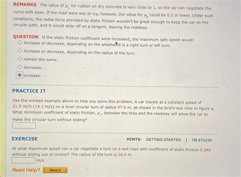 Solved Goal Calculate The Frictional Force That Causes An