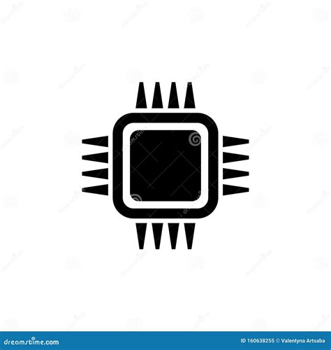 Cpu Processor Microchip Flat Vector Icon Stock Illustration Illustration Of Digital