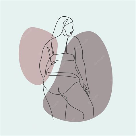 Premium Vector Illustration Of Fat Woman In Line Art Style