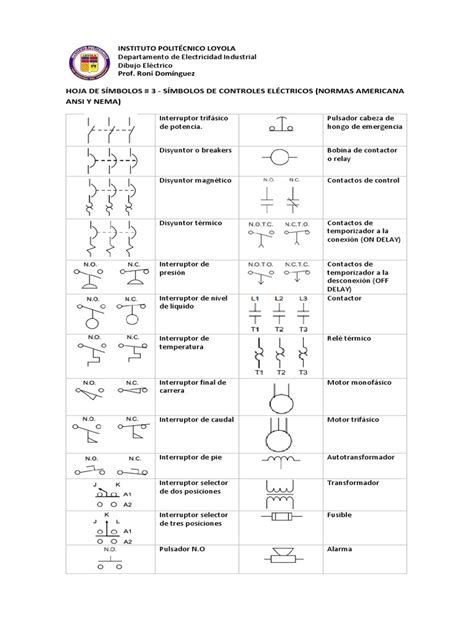 Símbolos De Control Eléctrico Ansi Nema Pdf Relé Componentes