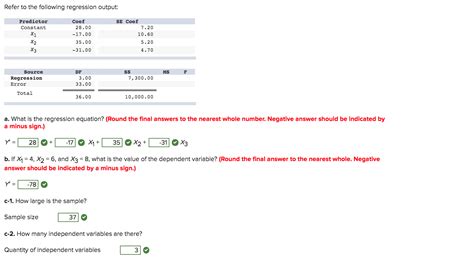 Solved Refer To The Following Regression Output Predictor