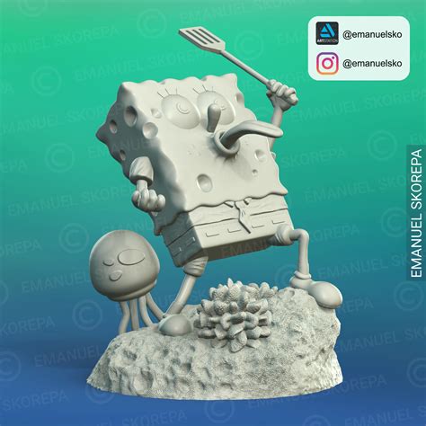 3d File Spongebob・3d Printer Model To Download・cults