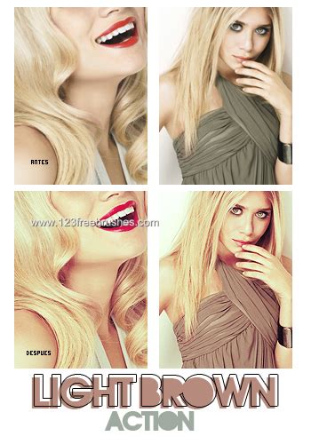 Light Brown Effect Photoshop Action 123freebrushes