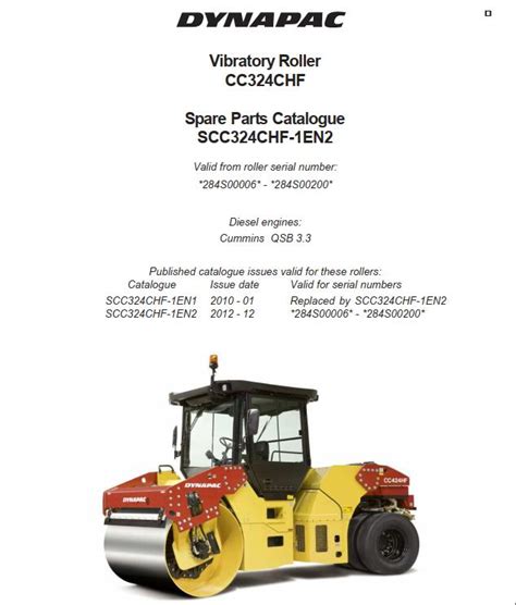 Dynapac Vibratory Roller Cc324chf Parts Operation Maintenance Manual
