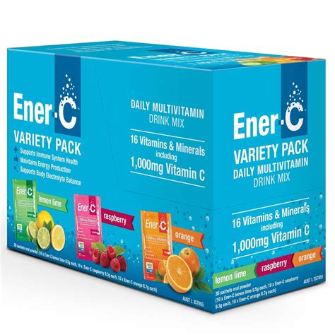 Ener C Vitamin C Effervescent Drink Variety Pack 30 Sachets