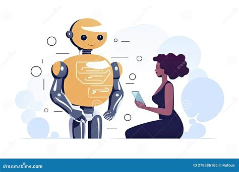 Chat Gpt Artificial Intelligence Chat Bot By Open Ai Cartoon Style Talking To Women Message