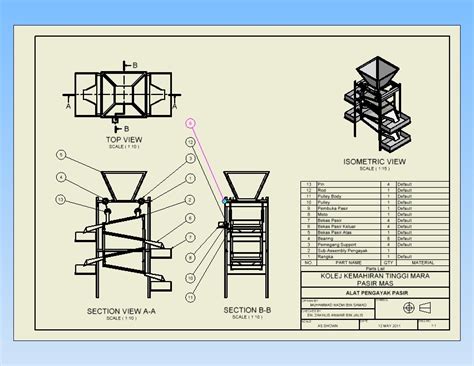 Proposal Mesin Pengayakandpenggred Automatik Lukisan Lengkap Projek
