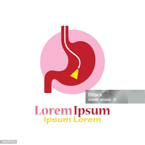Stomach Gastroscopy Vector Icon Endoscopy Symbol Stock Illustration