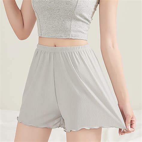 Women Satin Shorts Ruffle Panty French Knickers Slip Shorts For Under