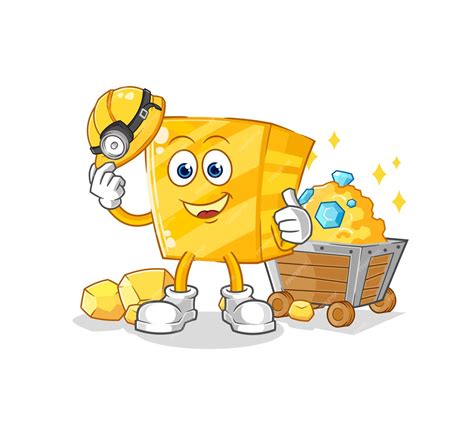 Premium Vector Gold Miner With Gold Character Cartoon Mascot Vector