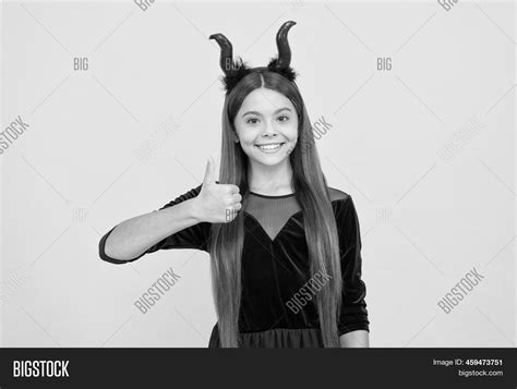 Halloween Girl Red Imp Image And Photo Free Trial Bigstock