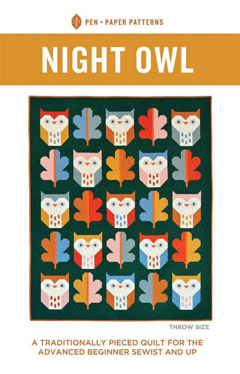 Night Owl Quilt Pattern By Pen And Paper Patterns 783495584056