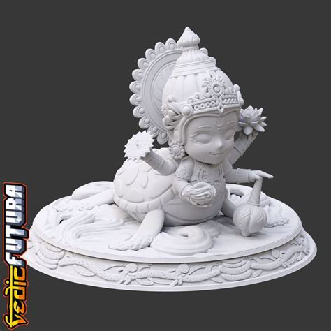 3d Printable Chibi Kurma Vishnus Tortoise Avatar By Vedicfutura
