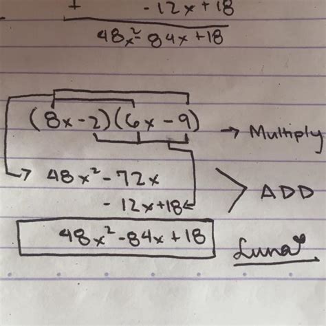 8 Simplify 8x 2 6x 9 A 48x² 84x 18 B 48x² 84x 18 C 48x²