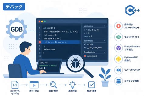 Cデバッグ効率を劇的に変えるgdbの高度な活用法と基本コマンド エーテリア