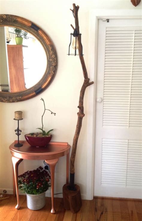 Tree Branch Lamp I Used A Tree Branch From Our Backyard And A Tree Stump From A Privet Tree