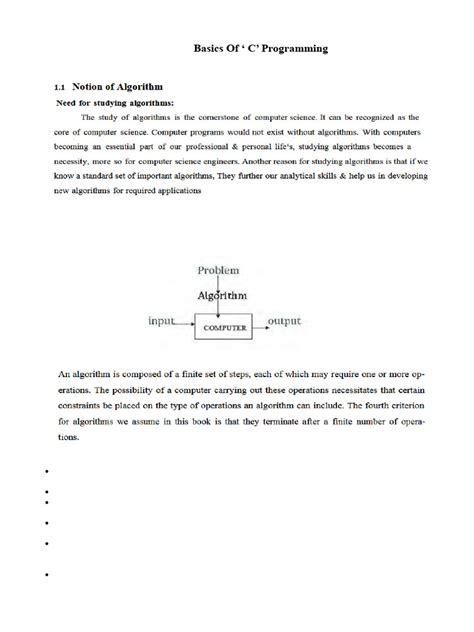 C Programming Algorithm Basics Pdf Control Flow Computer Program