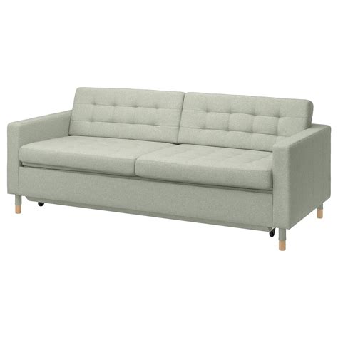 Landskrona 3 Seater Sofa Bed Gunnared Light Greenwood Ikea Uk