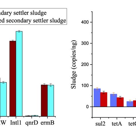 Arg Variation In Secondary Sludge And Digested Sludge Before And After