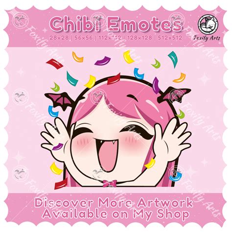 Cute Pink Haired Succubus Chibi Stickers For Twitch Streaming