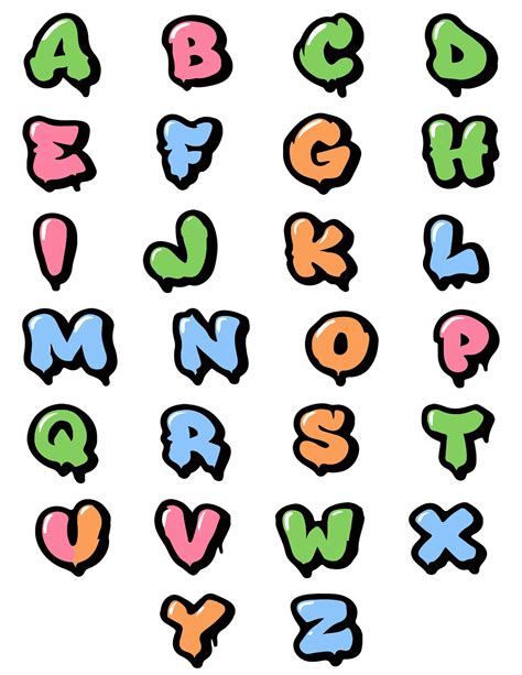 Graffiti Bubble Letters Template