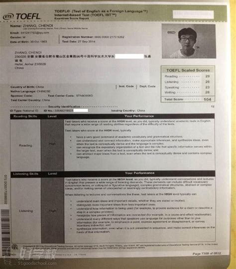 托福成绩单托福成绩雅思成绩单文秘苑图库