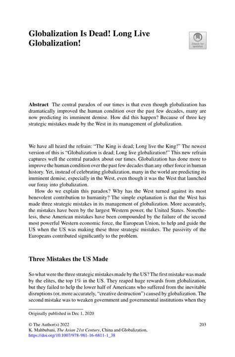 Pdf Globalization Is Dead Long Live Globalization