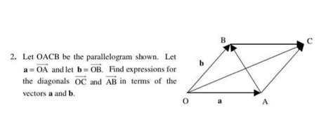 Solved 2 Let Oacb Be The Parallelogram Shown Let Aoa And