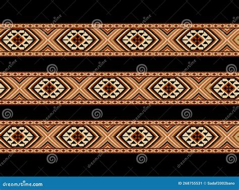 Ethnic Boder Style And Beautiful Vector Print Fabric Good Result Stock Illustration
