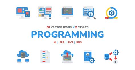 Programming Icon Pack Icons Ft Coding And Programming Envato