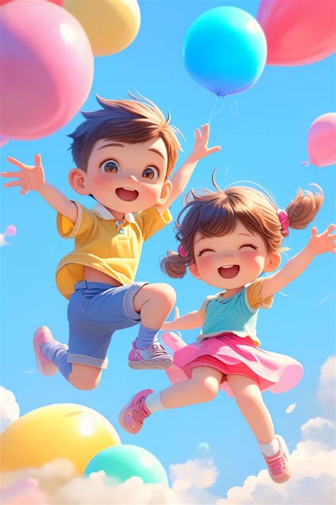 Ai数字艺术六一儿童节小孩模型 花瓣网