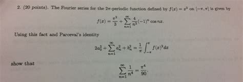 Solved The Fourier Series For The 2 Pi Periodic Function