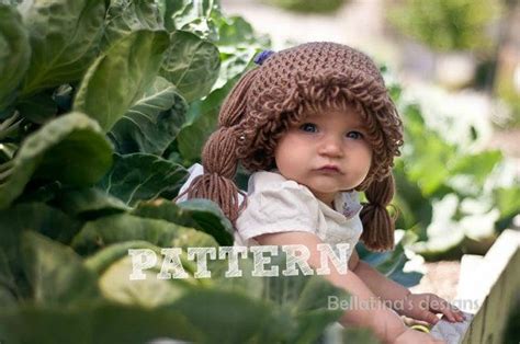 Pattern Cabbage Patch Wig Hat Many Sizes