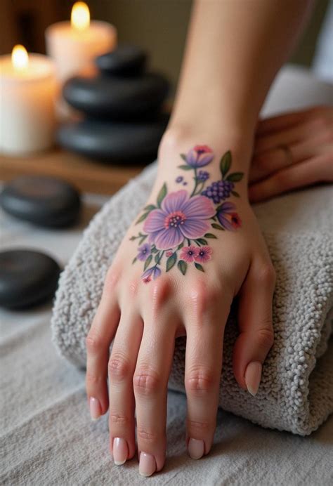 Stunning Flower Hand Tattoo Inspiration Cozy Vibes