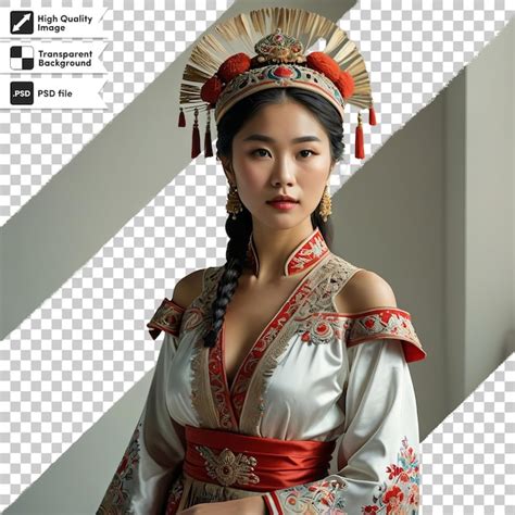 Premium Psd A Woman In A Traditional Costume With A Picture Of A Woman In A Kimono
