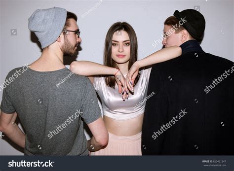 Three Guys One Girl Stock Photos Images Photography Shutterstock