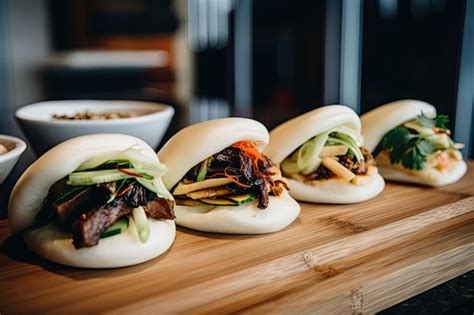 Premium Ai Image Bao Buns With Traditional Asian Fillings Steamed Bun