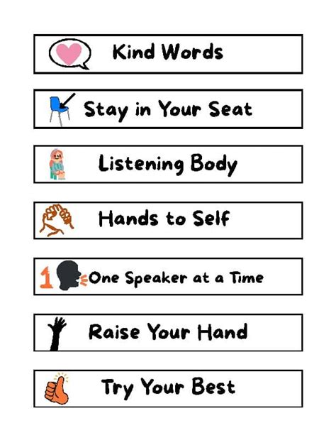 Visual Small Group Rules For Pre K And Early Elementary Tpt