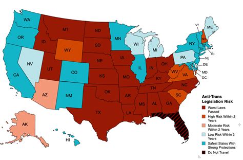 Anti Trans Legislative Risk Assessment Map February Update