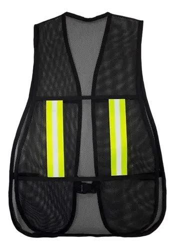 Kit 3 Chalecos Reflejantes Malla Color Negro Negro Mercadolibre