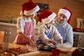 Baking Xmas Cookies In The Kitchen Free Stock Image