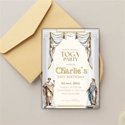Toga Party Invitation Ancient Rome Party Ancient Greece Event Toga