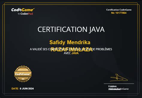 Codingame Certification