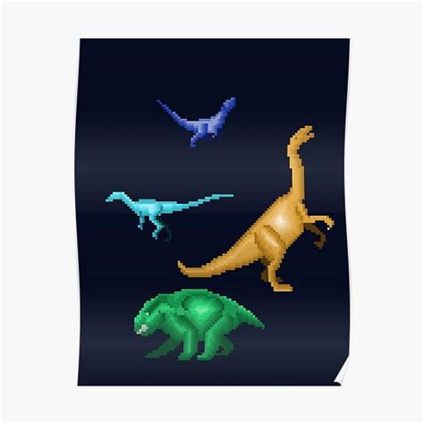 Prehistoric Pixels Triassic Premium Matte Vertical Poster Sold By Mas