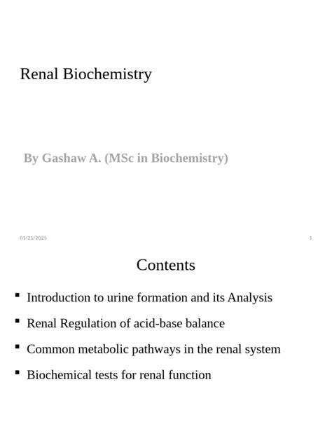 Renal System Biochemistry Pdf Acid Buffer Solution